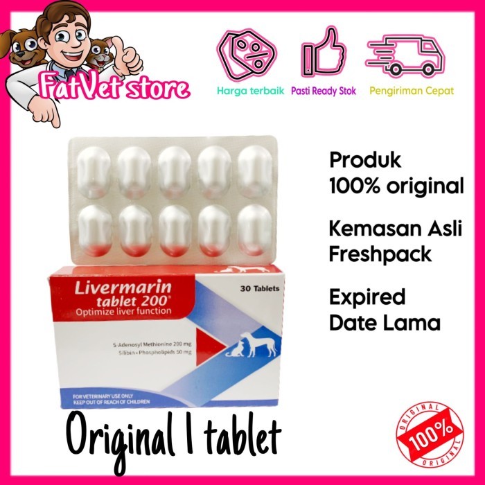 Jual Livermarin tablet 200 vitamin liver anjing kucing mirip samylin ...