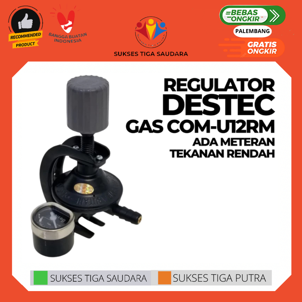 Jual Regulator Ampere dan Pengaman Tabung Gas Destec COM U12-RM Kepala ...