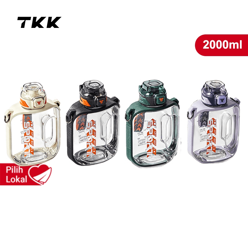 Jual TKK Botol Minum 2 Liter Jumbo Botol Plastik Olahraga Gym BPA Free 1 Liter Botol Air Minum ...
