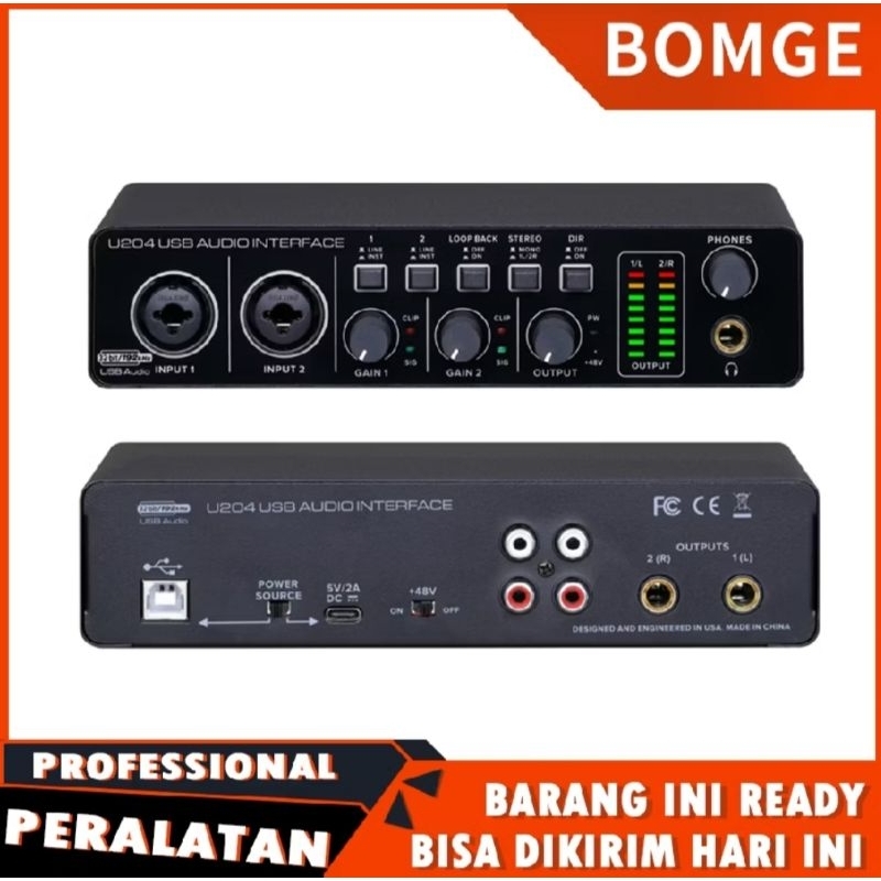 Jual Bomge U204 USB Audio Interface Soundcard Recording | Shopee Indonesia