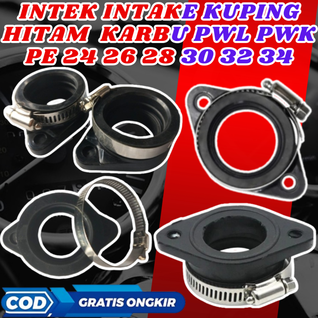 Jual Karet Manipol Manifold Intek Intake Manipul Kuping Hitam Sambungan Baut Karburator Karbu ...