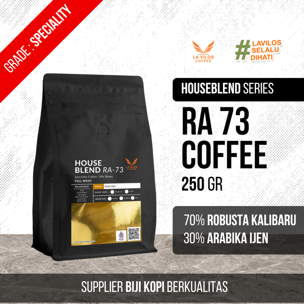 Jual LA VILOS - RA 73 Coffee House Blend Robusta & Arabika - 250gr ...