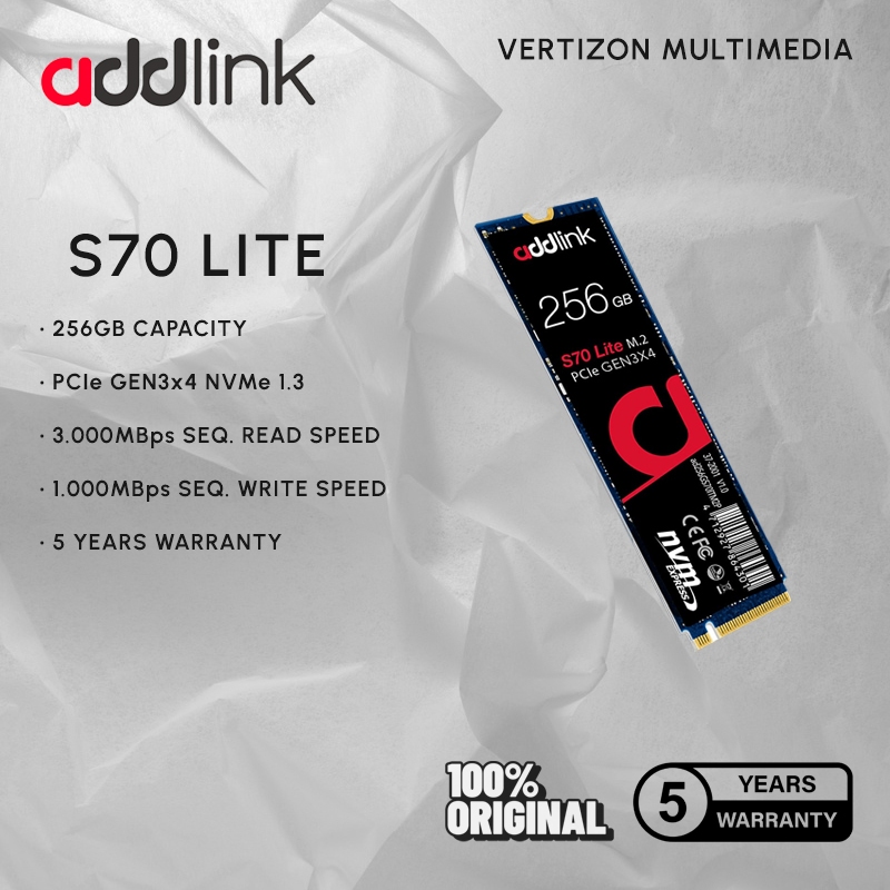Jual Addlink S70 Lite 256GB (NVMe Gen3 SSD) | Shopee Indonesia