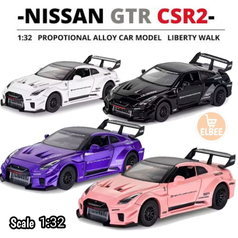 Jual Elbee - Diecast Mobil mainan model Nissan GTR - CSR2 Black Mamba ...