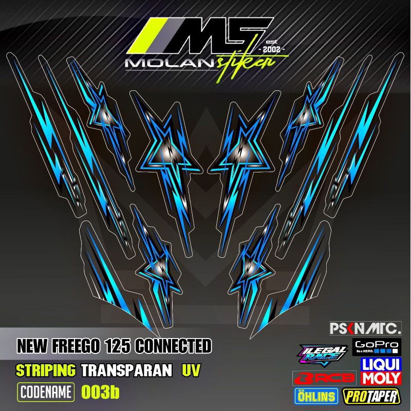 Jual Decal Sticker Striping Variasi Transparan Uv Freego 125 Connected ...
