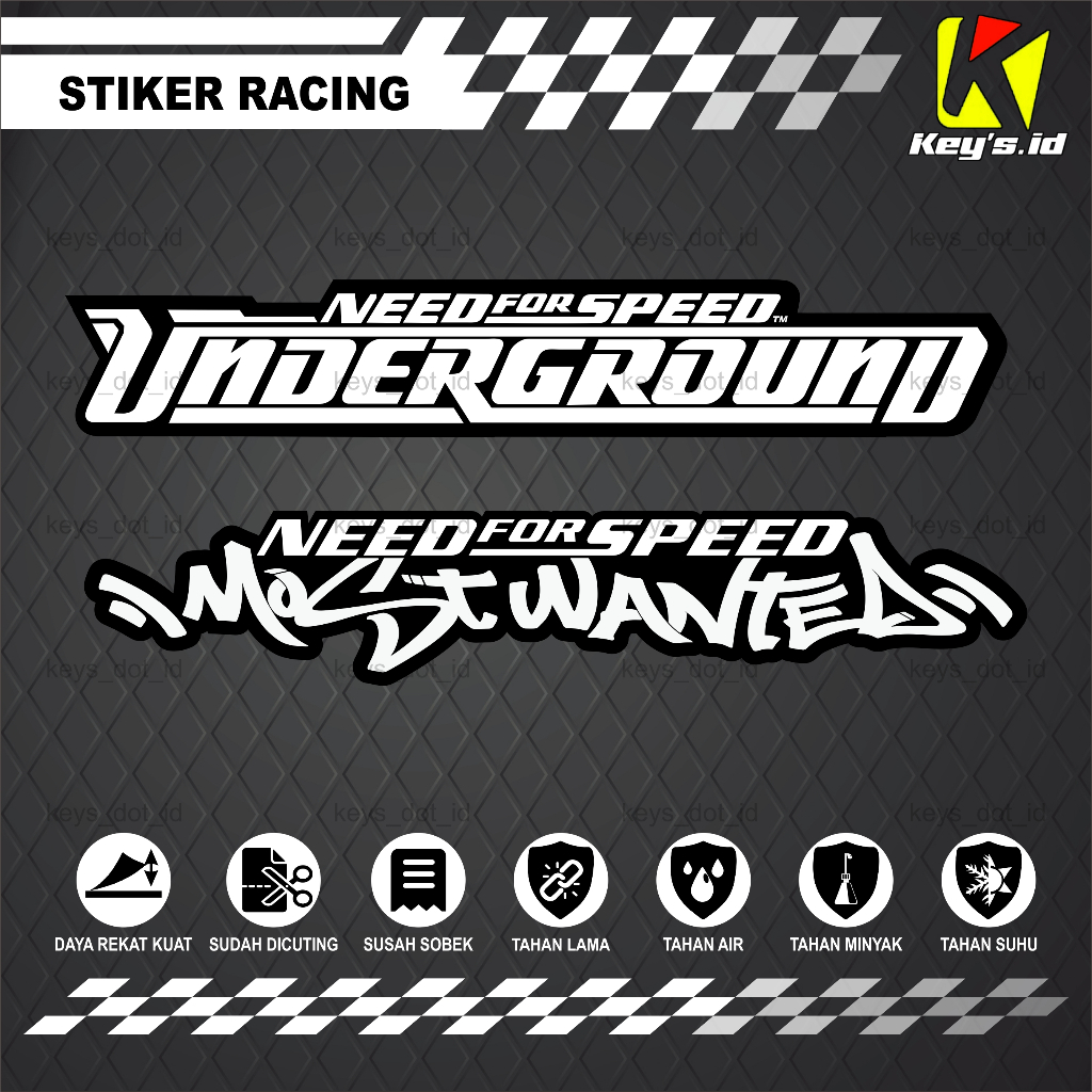 Jual STIKER NEED FOR SPEED UNDERGROUND, STICKER NFS MOST WANTED ANTI ...