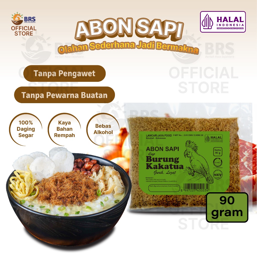 Jual Abon Sapi Cap Kakatua Kemasan 90g | Shopee Indonesia