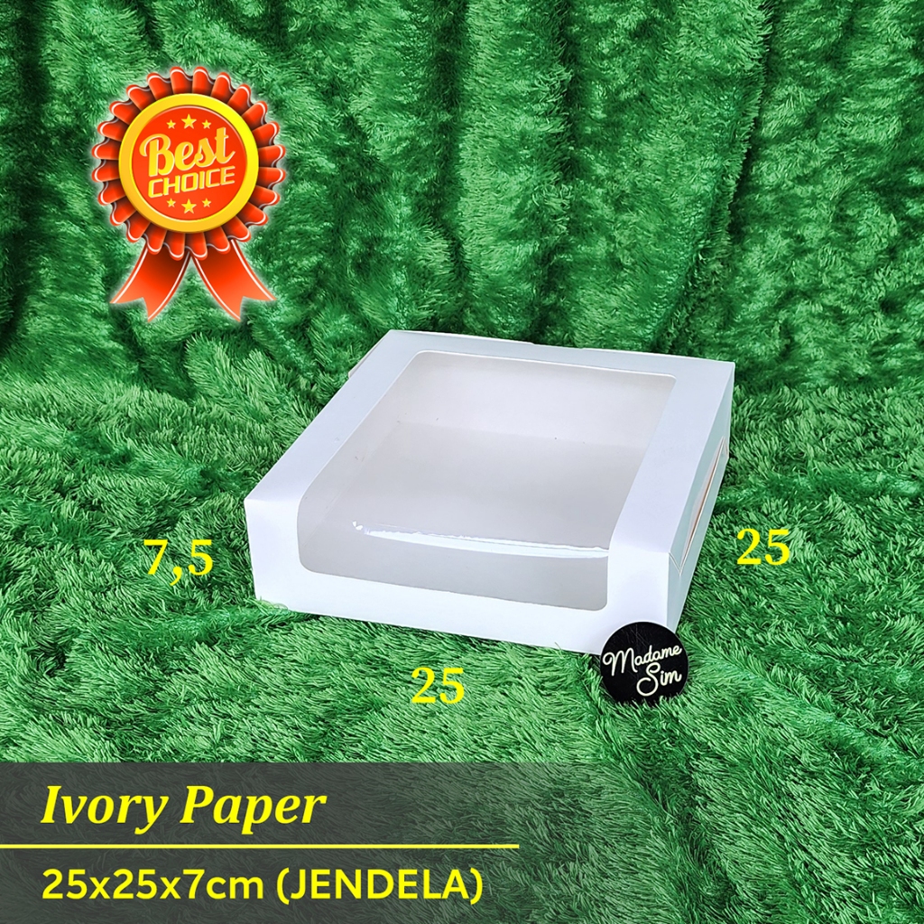 Jual BOX IVORY - KOTAK NASI - DUS KUE - KOTAK CAKE 25x25x7 - JENDELA ...