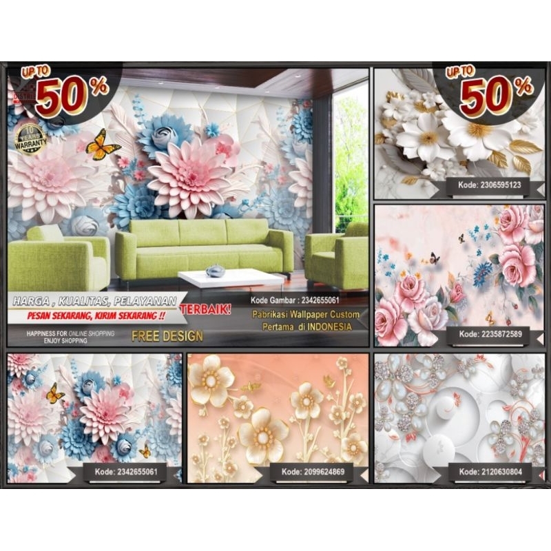 Jual Wallpaper Custom Tema Flowers | Wallpaper Request Gambar ...