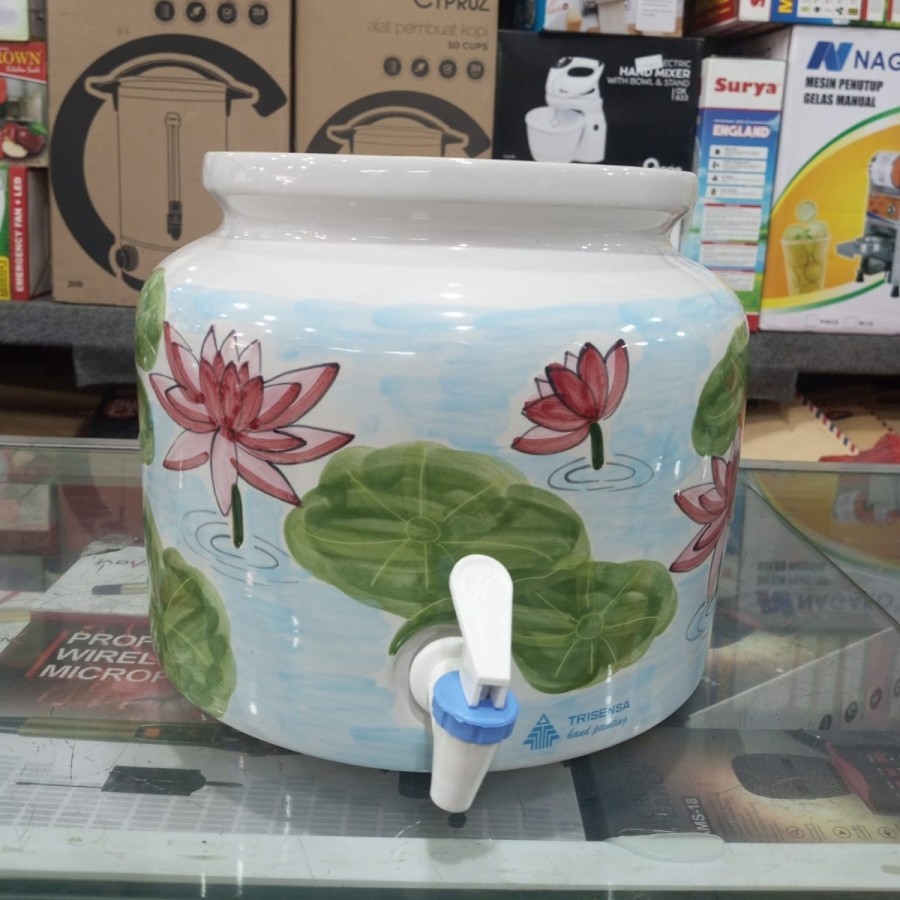 Jual GUCI KERAMIK TRISENSE, GUCI AIR MINUM, WADAH AIR GALON | Shopee ...