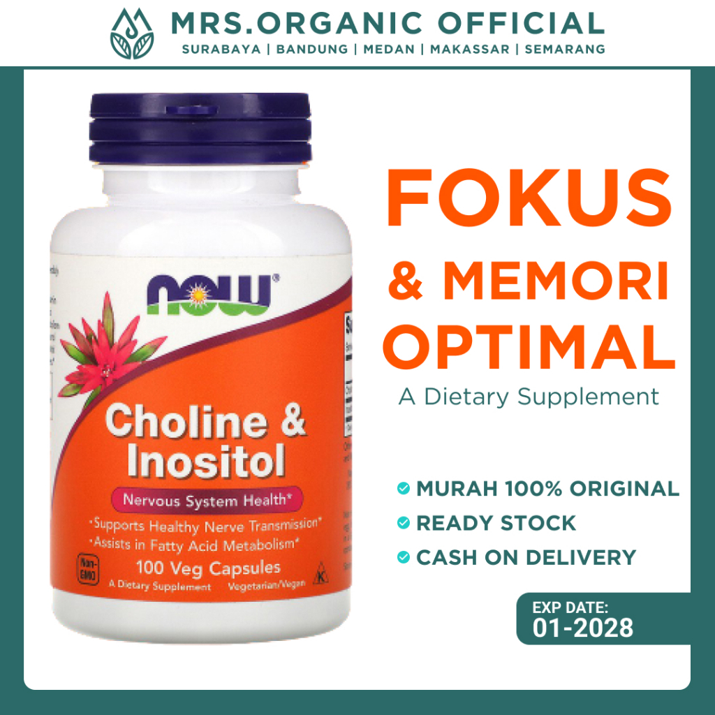 Jual Vitamin Choline & Inositol NOW Isi 100 Vcaps - Vitamin Kesehatan ...