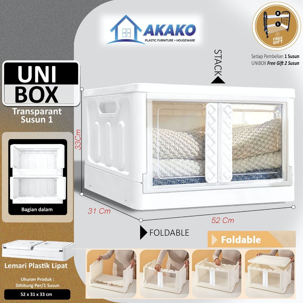 Jual AKAKO - LEMARI UNI BOX Lemari Serbaguna - Lemari Pakaian - Kotak ...