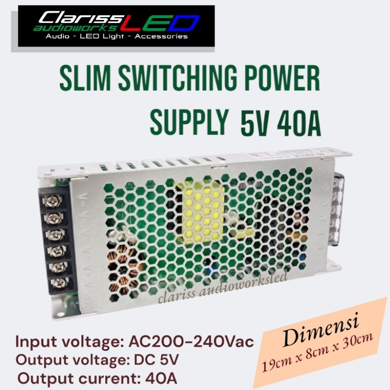 Jual POWER SUPPLY PSU SLIM switching 5V 40A HIGH QUALITY | Shopee Indonesia