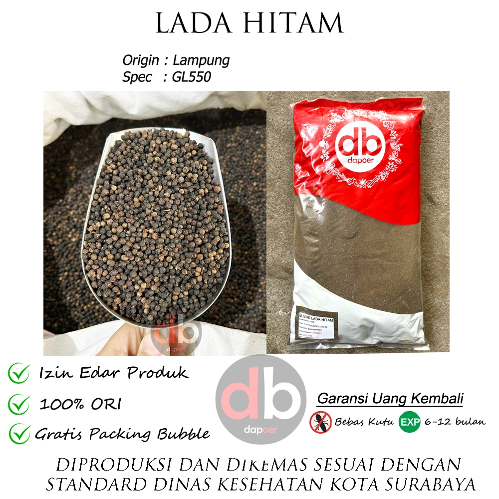 Jual Black Pepper Bubuk | Lada Hitam Bubuk 1kg | Shopee Indonesia