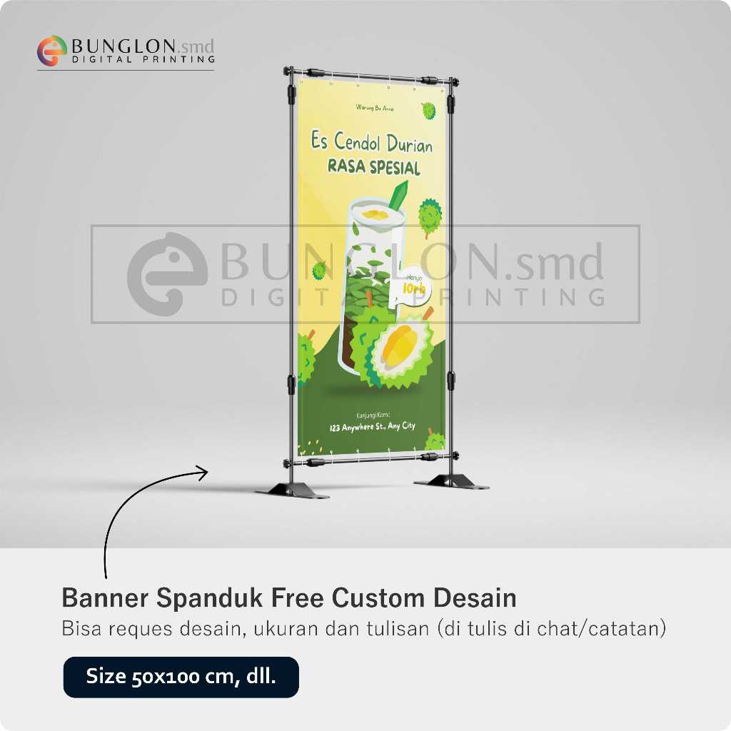 Jual PRINT CETAK SPANDUK BANNER ES CENDOL DURIAN CUSTOM DESAIN | Shopee ...