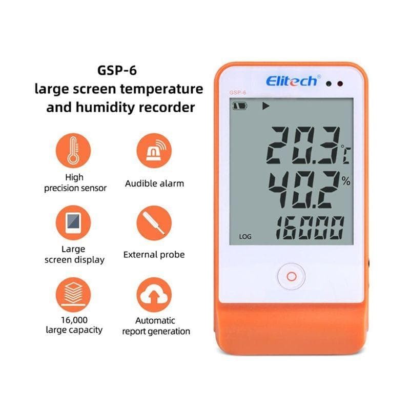 Jual thermometer dan higrometer elitech humidity dan suhu GSP 6 ...