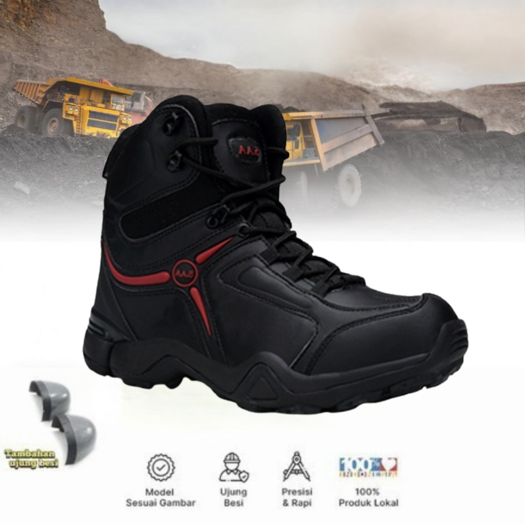 Jual Sepatu Safety Pria 5AA Tactical Boots Militer Ujung Besi | Shopee ...