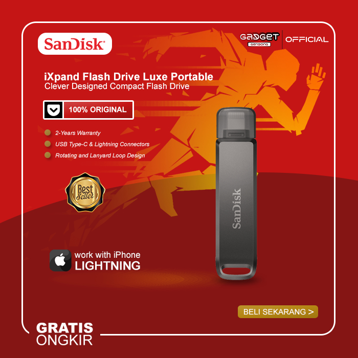 Jual SanDisk 256GB | 128GB | 64GB iXpand Flash Drive Luxe | Shopee ...