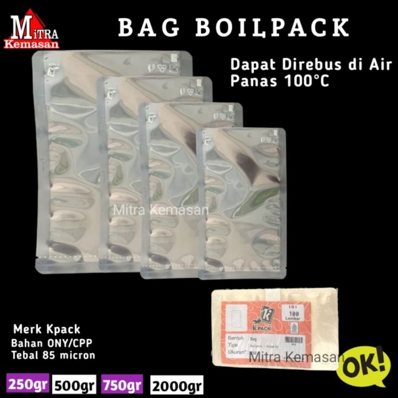 Jual (isi 100pcs ) KPACK BAG BOILPACK KEMASAN PLASTIK TAHAN PANAS REBUS ...