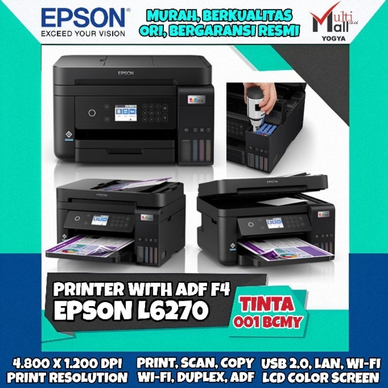 Jual Epson Printer L6270 Print Scan Copy WiFi Duplex with ADF Printer ...