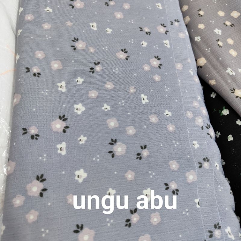 Jual Kain Crinkle Airflow Motif Emily ungu 120x150cm | Shopee Indonesia