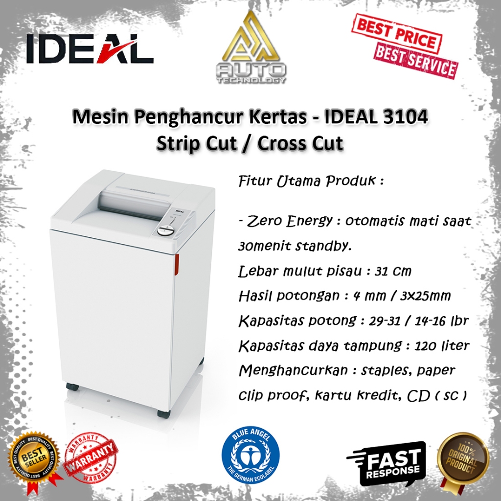 Jual Mesin Penghancur Kertas IDEAL 3104 | Office Shredder | Shopee Indonesia