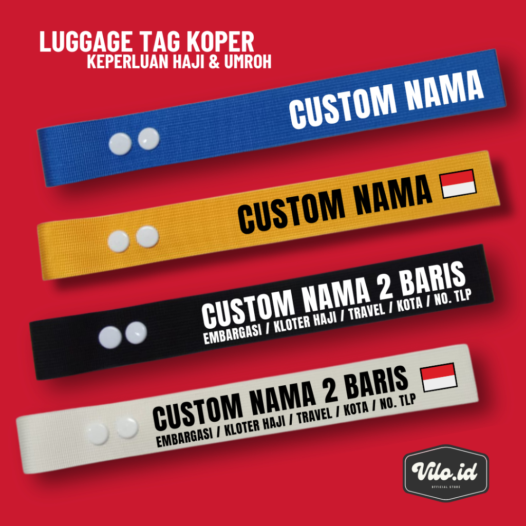 Jual Penanda Koper Umroh Luggage Tag Koper Custom Nama Label Tanda ...
