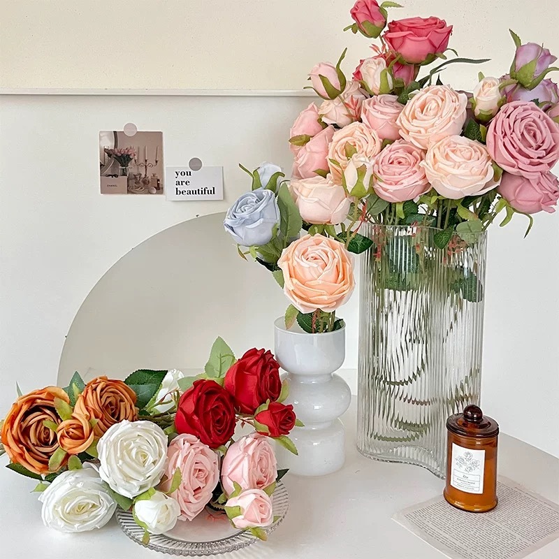 Jual Bunga Mawar Imitiasi Harga per 1 tangkai ( 1 tangkai isi 3 cabang ...