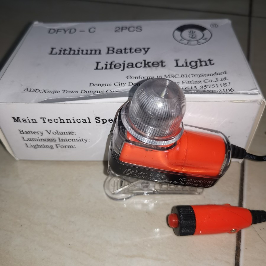 Jual Lampu Lifejacket Lithium Battery DFYD-C / lifejacket light lampu ...