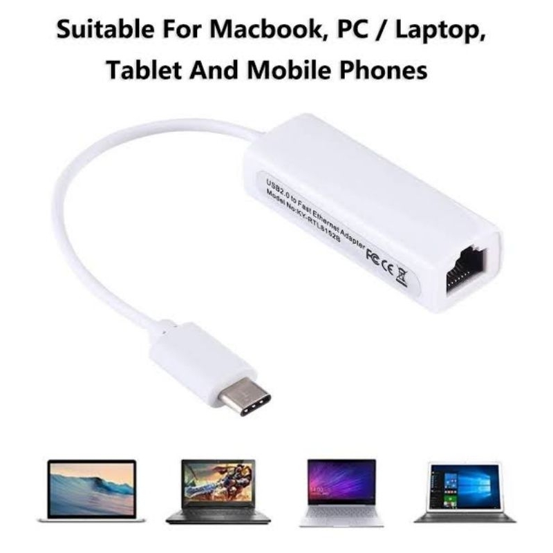 Jual TYPE C TO LAN RJ45 ETHERNET ADAPTER | Shopee Indonesia