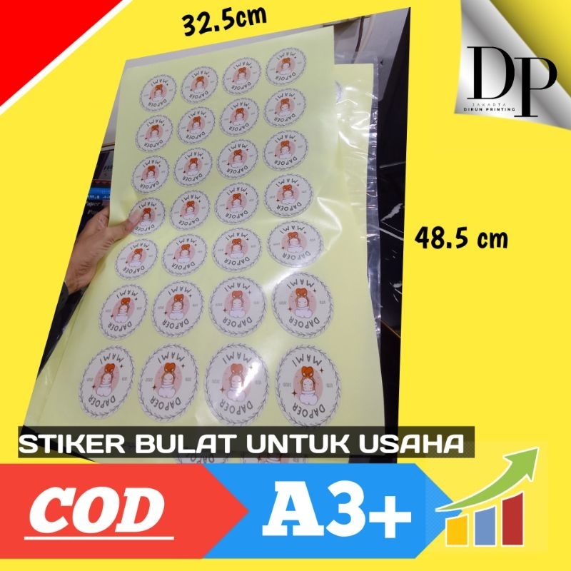 Jual cetak stiker bulat ukuran A3 kertas cromo | Shopee Indonesia
