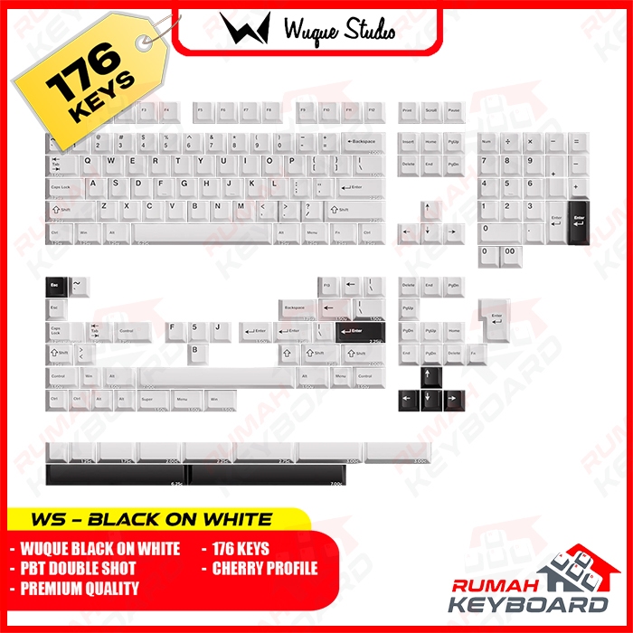 Jual WUQUE STUDIO - Black on White - Cherry Profile - PBT Double Shot ...