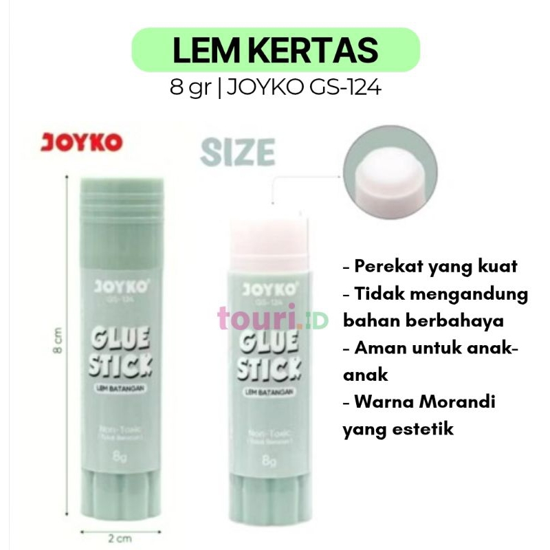 Jual Lem Kertas Stick / Lem Padat Joyko 8gr / Lem Batang Kecil Joyko ...