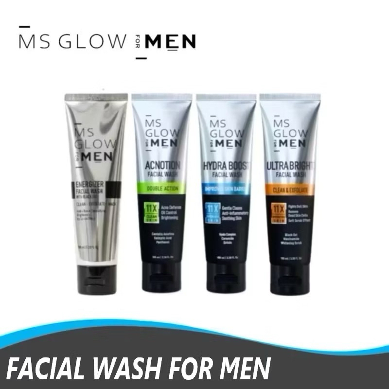 Jual NEW FACIAL WASH MEN MS GLOW | Acnotion | Ultra Bright | Hydra ...