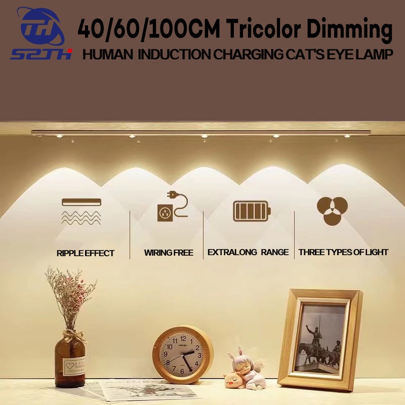 Jual 40/60/80/100CM Tricolor Dimming Magnetic Motion Sensor Led Lampu ...