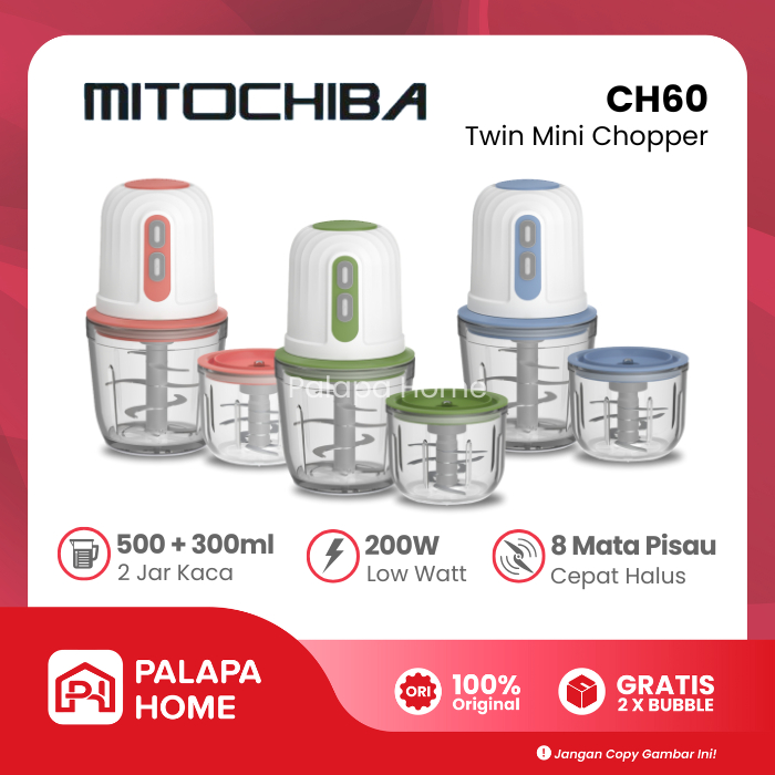 Jual Mitochiba Chopper CH60 Gelas Kaca 0.5L | Coper Blender Bumbu Mpasi ...
