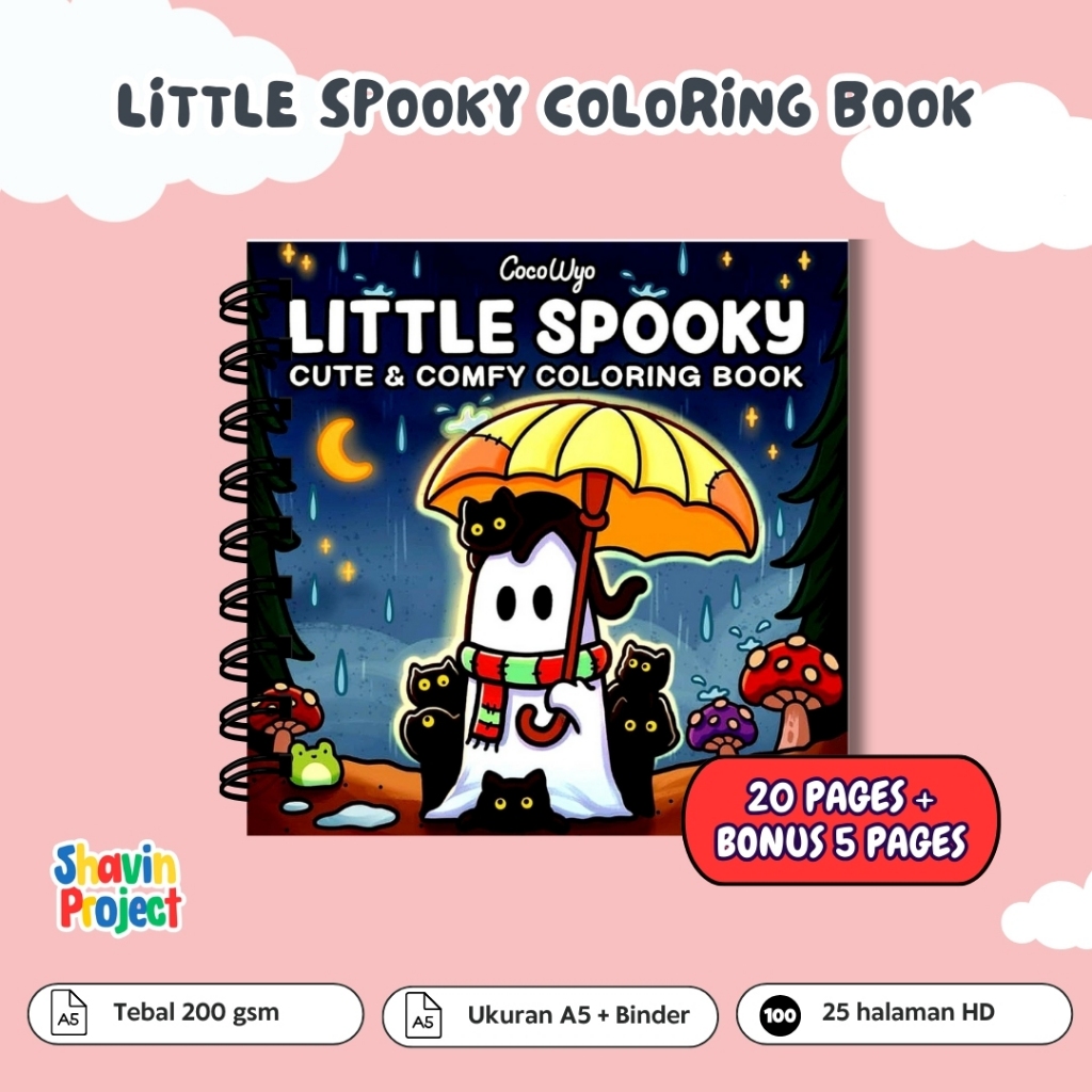 Jual Coloring book 25 pages bold and easy little spooky soft and comy ...