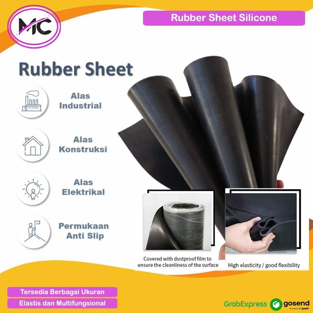 Jual Karet Silikon Lembaran Hitam Tahan Panas Silicone Rubber Sheet Tebal 1mm 2mm 3mm 4mm 5mm ...