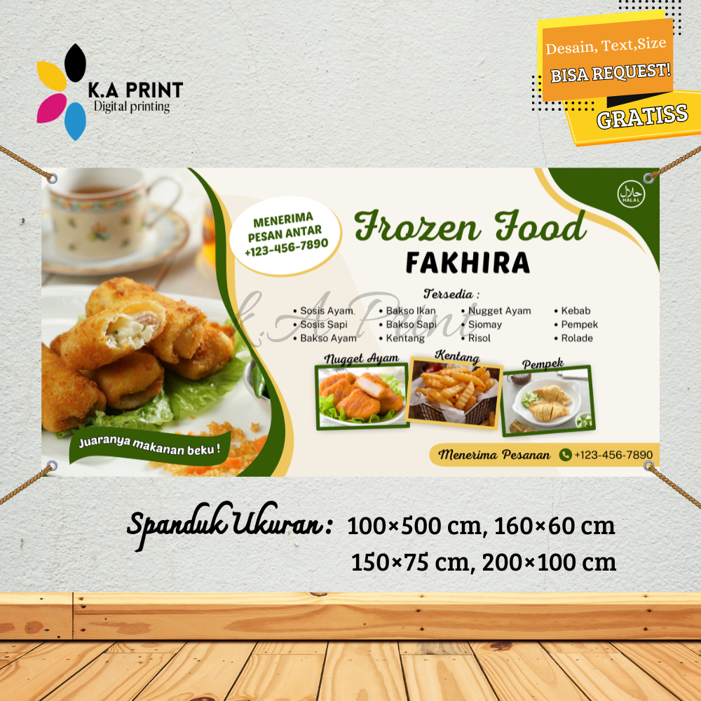 Jual Cetak Spanduk Banner Jualan Frozen Food Makanan Beku Bisa Request ...