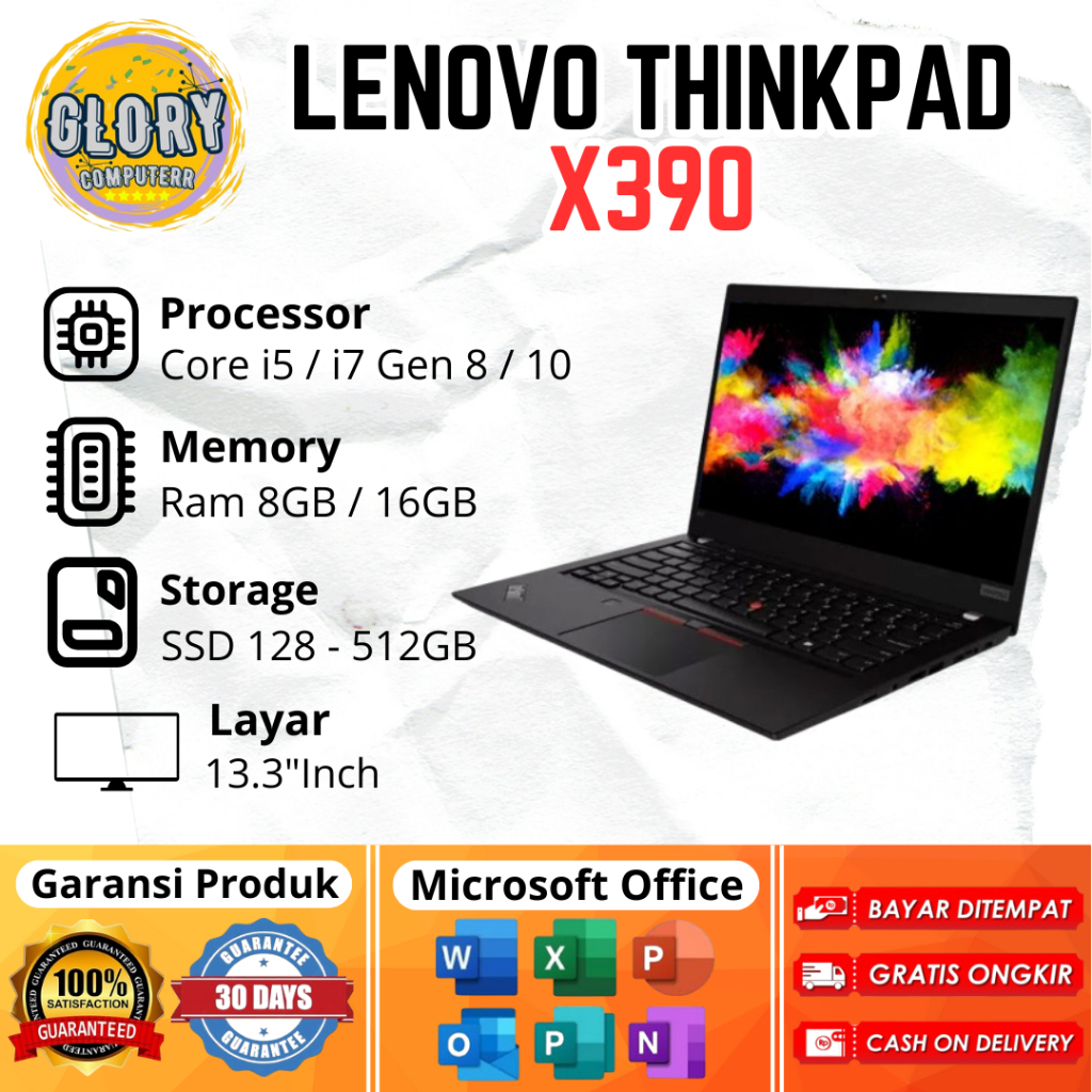 Jual Lenovo Thinkpad X390 Core i5 / i7 Gen 8 / 10 Ram 8GB / 16GB SSD ...