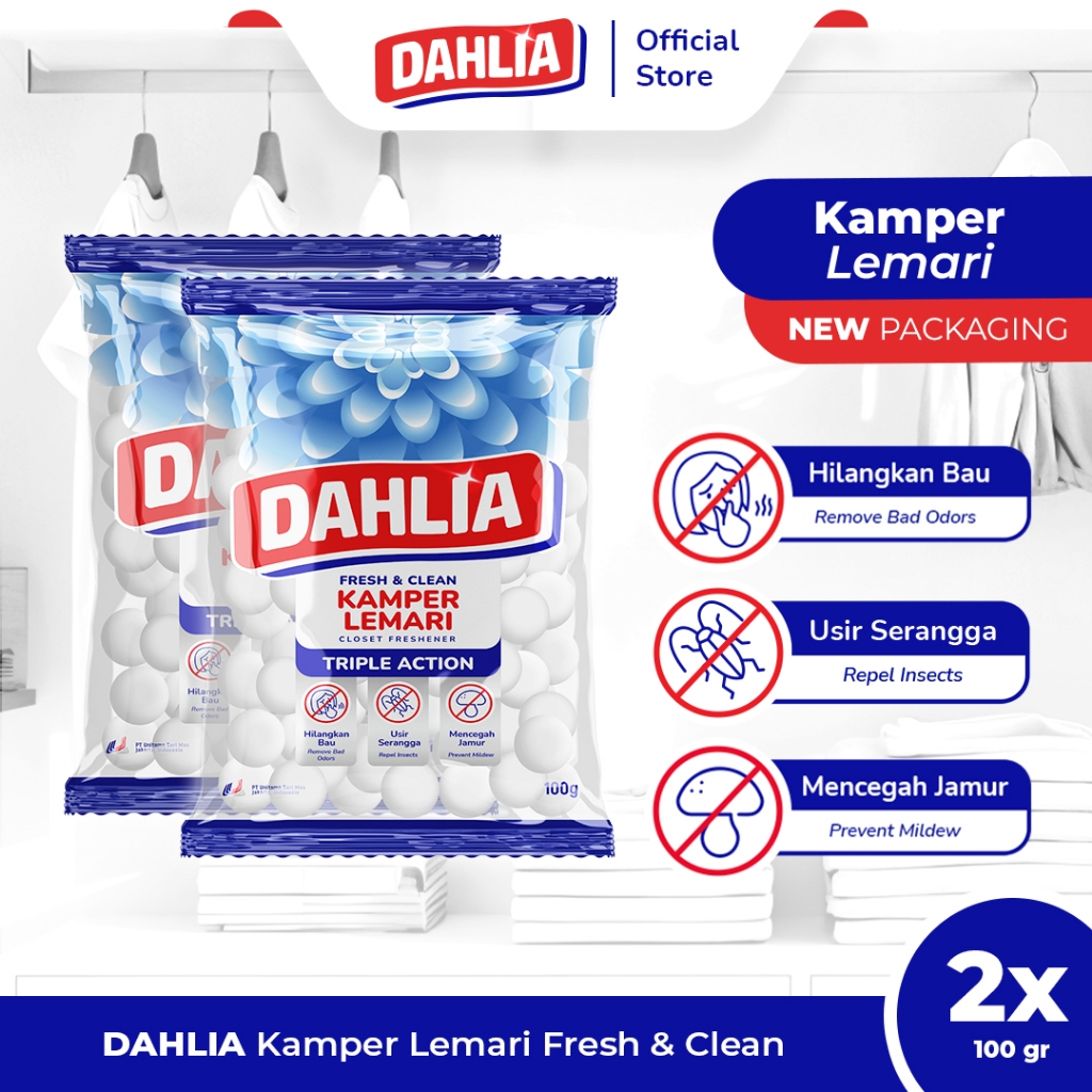 Jual Twin Pack DAHLIA Kamper Lemari Fresh & Clean Naphthalene Triple ...