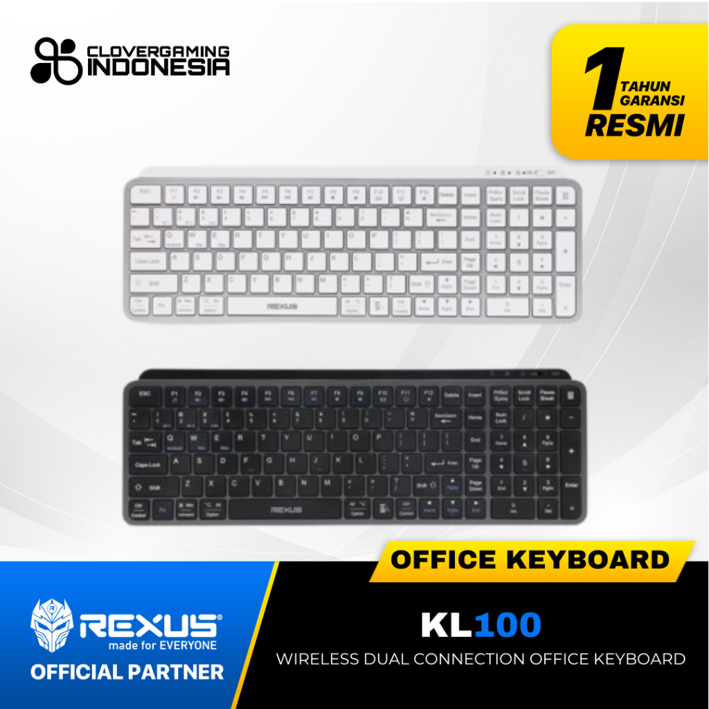 Jual Rexus KL100 / KL-100 WIreless Bluetooth Keyboard Office Dual Connection KL 100 | Shopee ...
