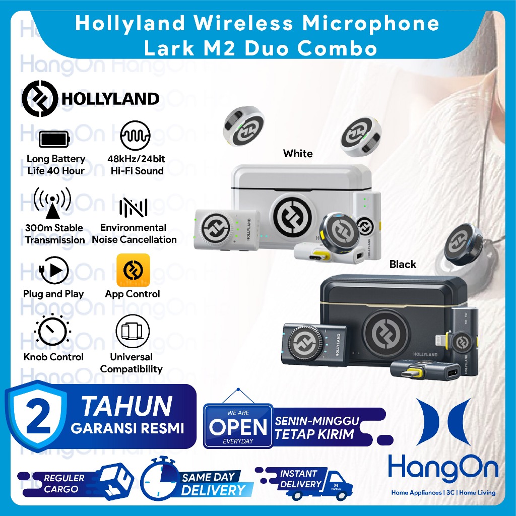 Jual Hollyland Lark M2 Duo Combo Mic Wireless Microphone For Kamera ...