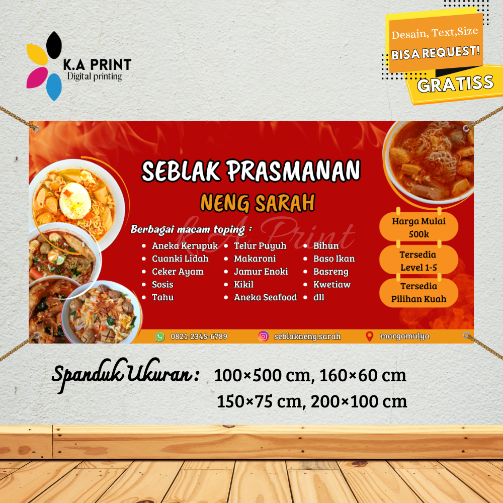 Jual Cetak Spanduk Banner Jualan Seblak Prasmanan Perasmanan Seblak ...
