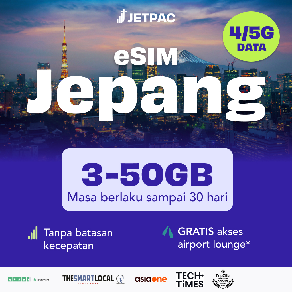 Jual [Jetpac] Travel eSIM Jepang 4G-5G | 1-50GB | 4-30 Hari | Shopee ...