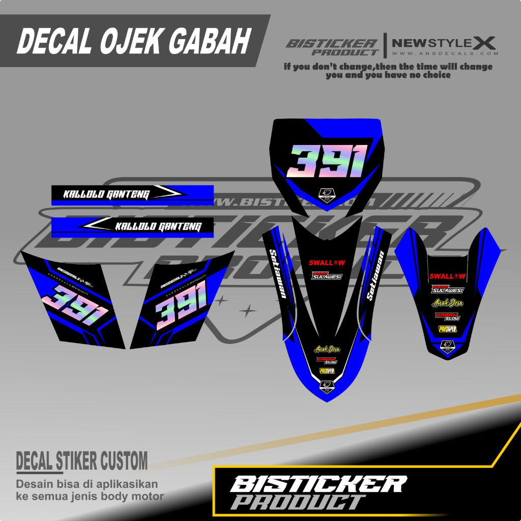 Jual decal ojek gabah decal stiker gabah stiker yz decal motor angkut ...