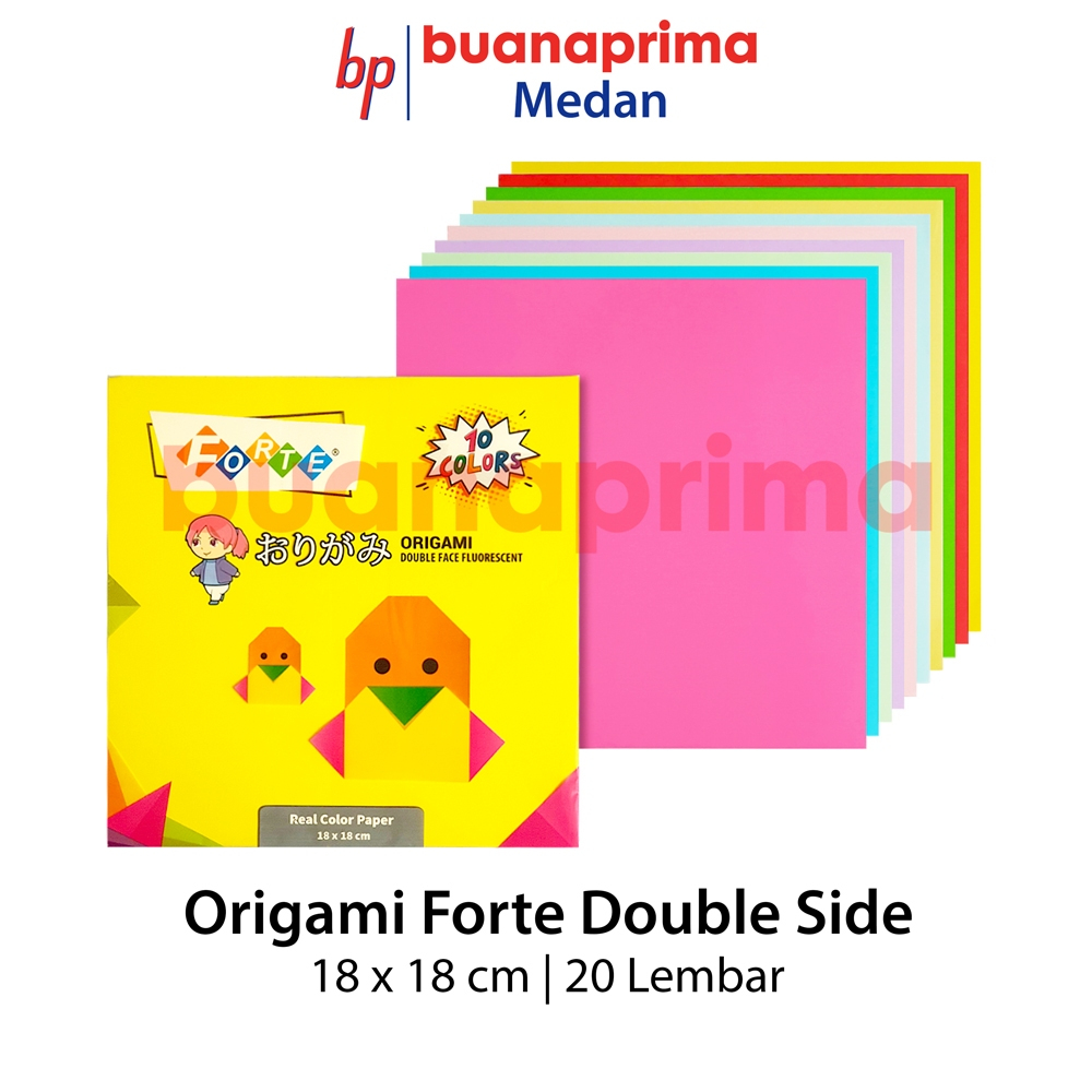 Jual Origami DOUBLE SIDE FORTE 18 x 18 cm isi 20 Lembar Kertas Lipat 2 ...