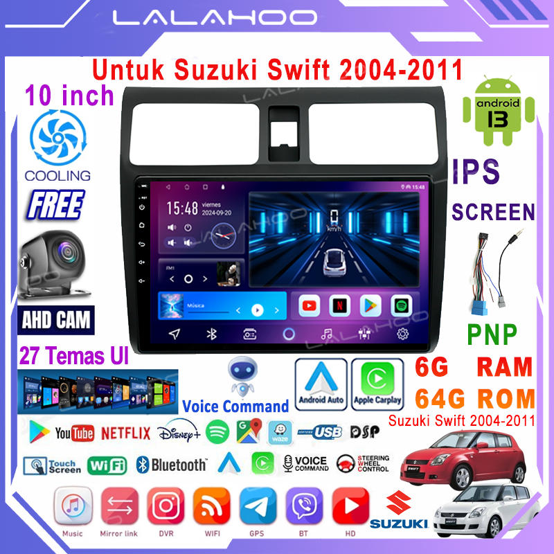 Jual 【Untuk Suzuki Swift 2004-2011】 6G+64G Android 13 Head Unit Termasuk Frame/PNP Soket 9 Inch ...