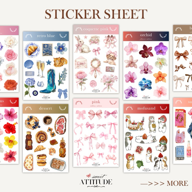 Jual SweetAttitude - Sticker Sheet Pack / Sticker Sheet Aesthetic Stiker Deco Pack Scrapbook ...