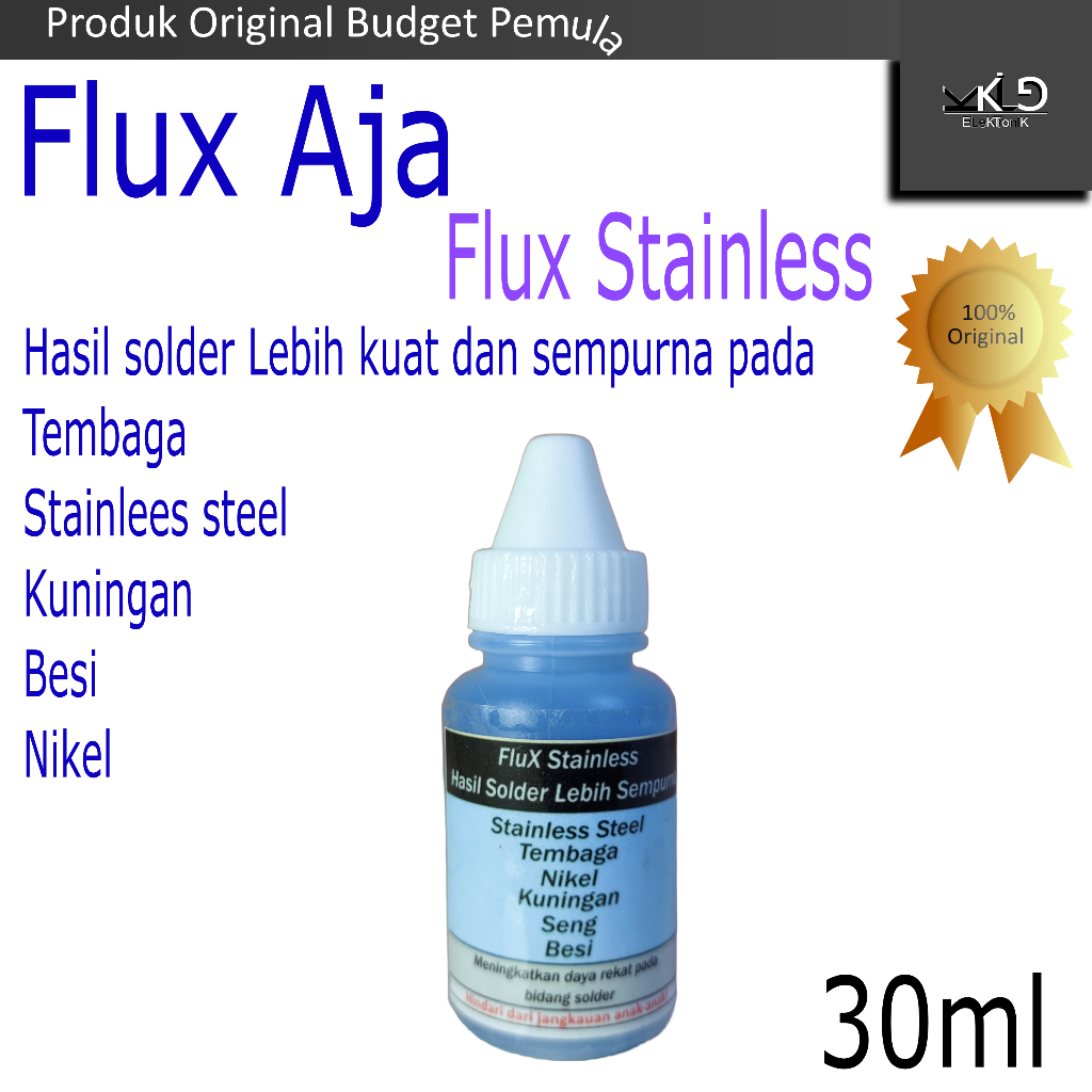 Jual Flux Aja Cair Flux Solder Stainless Steel Baterai Nikel Kuningan ...